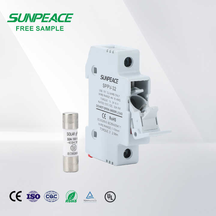 Low Voltage Solar Cylindrical Fuses Ceramic 10x38mm DC 1000V 32A 3P ...