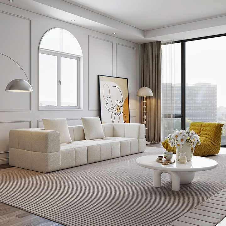 Compressed Sofa Vacuum Roll Wrapped Cream Wind Sofa Small-sized Living ...