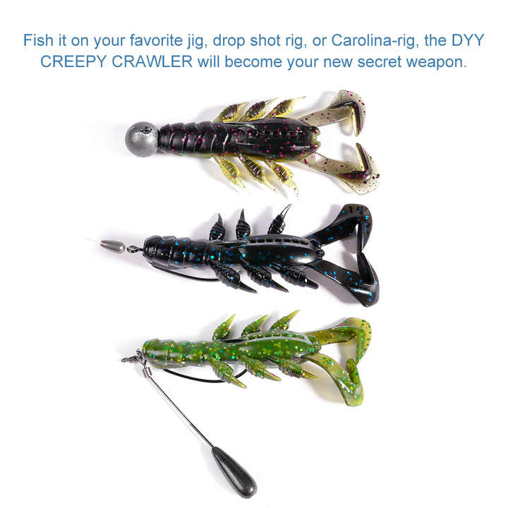 8.5cm/8.4g Creepy Crawler Shrimp Soft Lure Flipping Jig Trailer ...