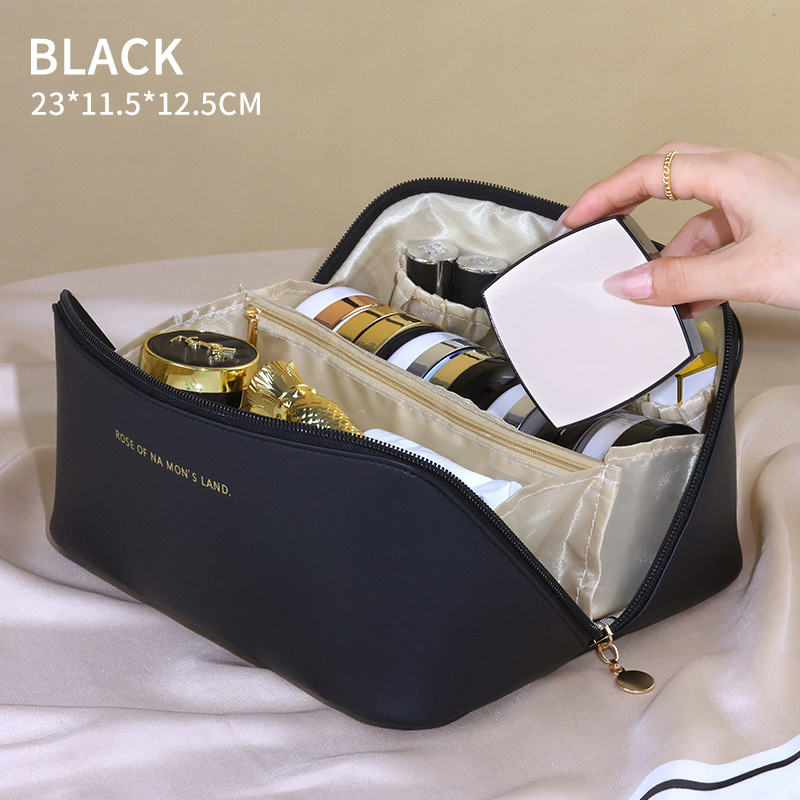 HANFEIZI Pu Leather Waterproof Cosmetic Bags - Portable & Stylish