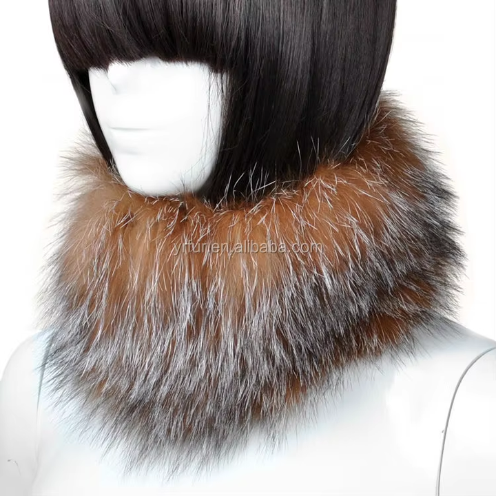 YR541 Lots of Colors Luxury Fox Fur Hand Knit Snood Scarf 2 Way With Elastic| Alibaba.com