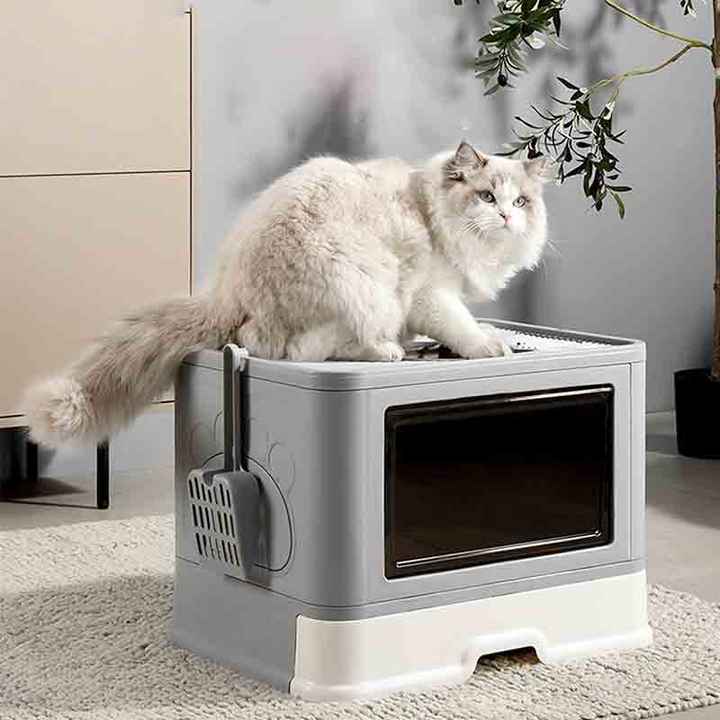 Modern Anti-splash Cat Litter Box Large Fully Closed Drawer Type Cat ...