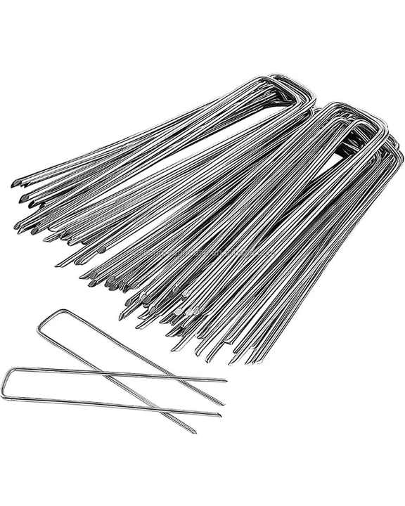 6 Inch Garden Stakes Galvanized Landscape Staples U-Type Turf Staples ...