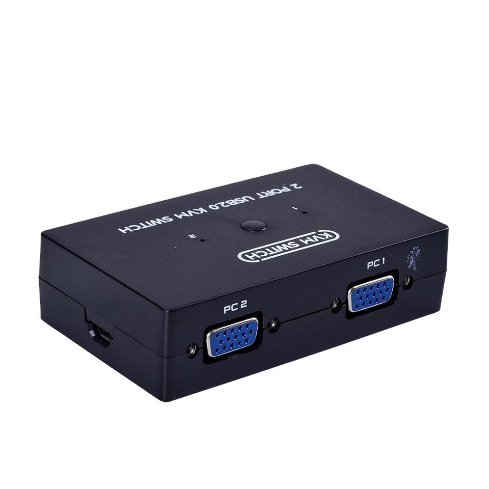 FJ-201UK Fjgear 2 Port Usb2.0 Vga Kvm Switch in 1 Out 2 Hosts Share a ...