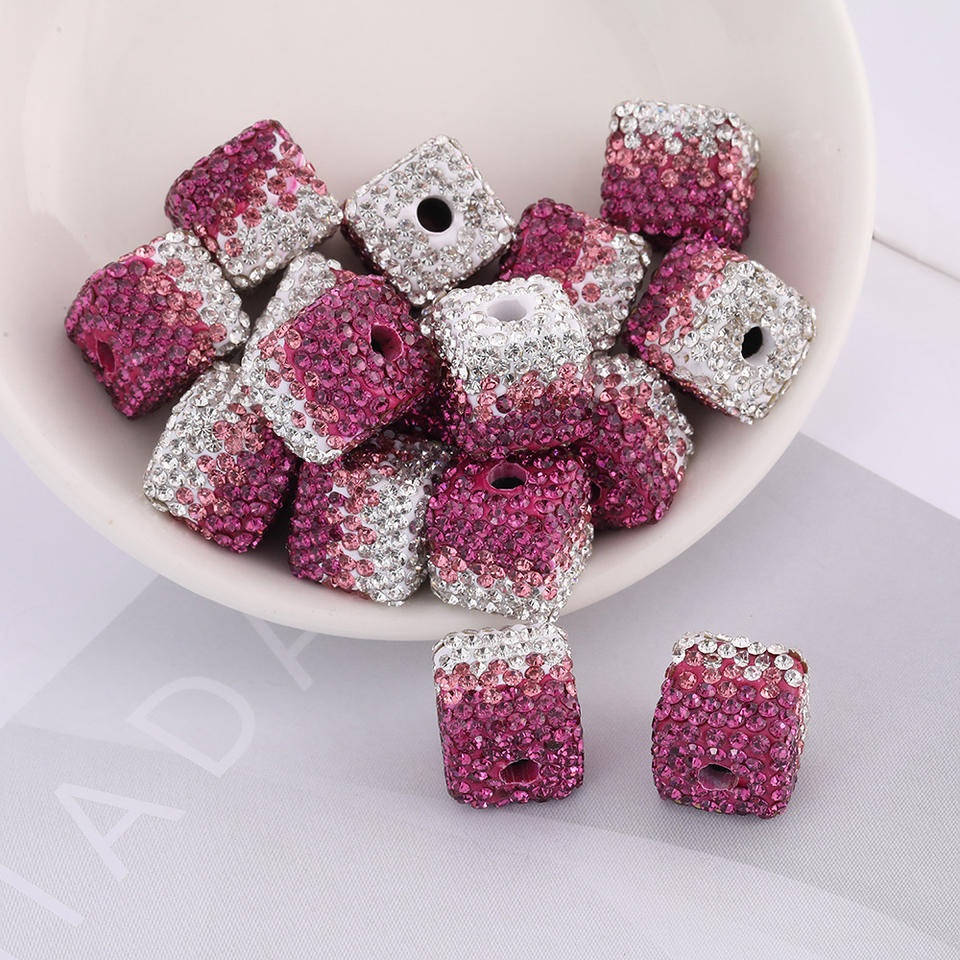Hot Selling 3D Clay Square Rhinestone Beads Soft Pottery Handmade DIY ...