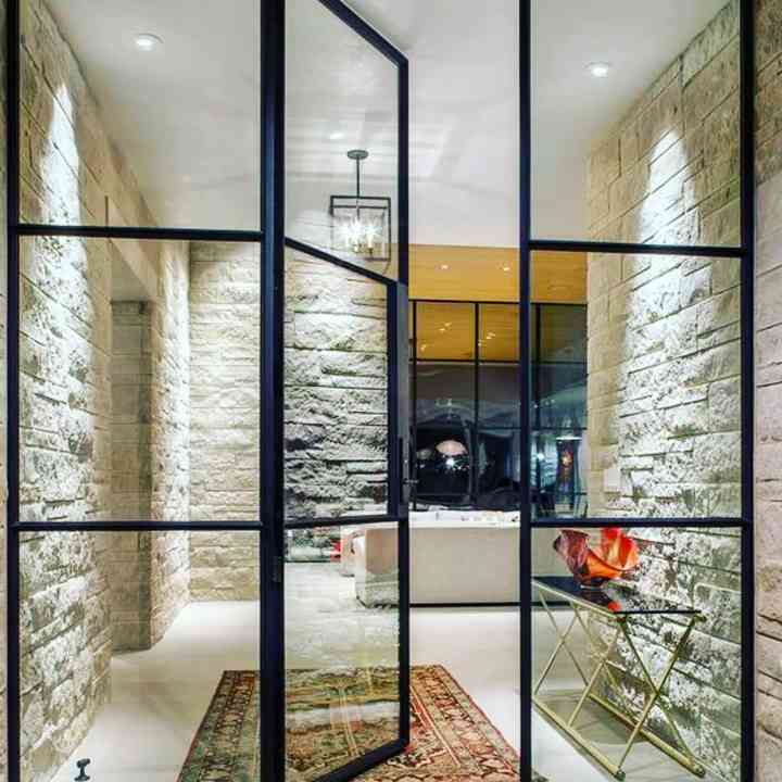 Crittal Profile Solid Steel W37 Framed Iron Door with Grill