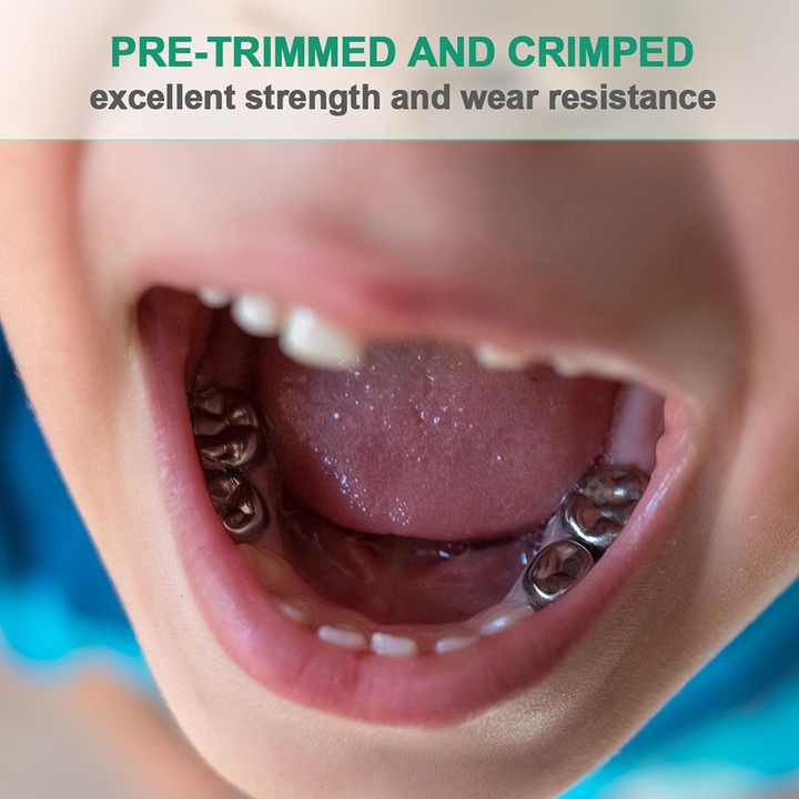 48PCS Dental Preformed Kids Primary Molar Crowns Stainless Steel ...