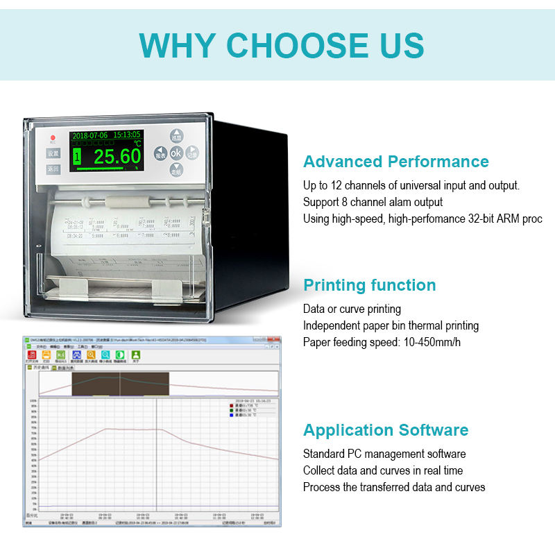 11R Paperless Recorder Thermal Printing Multi-channel Signal Input ...
