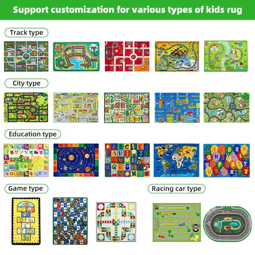 Custom Kids Play Mat Alphabet Number Learning - Non Slip Educational ...