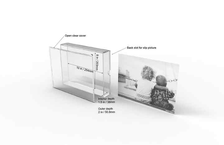 Acrylic Photo Picture Frame, DIY Tabletop Display Case, All Clear ...