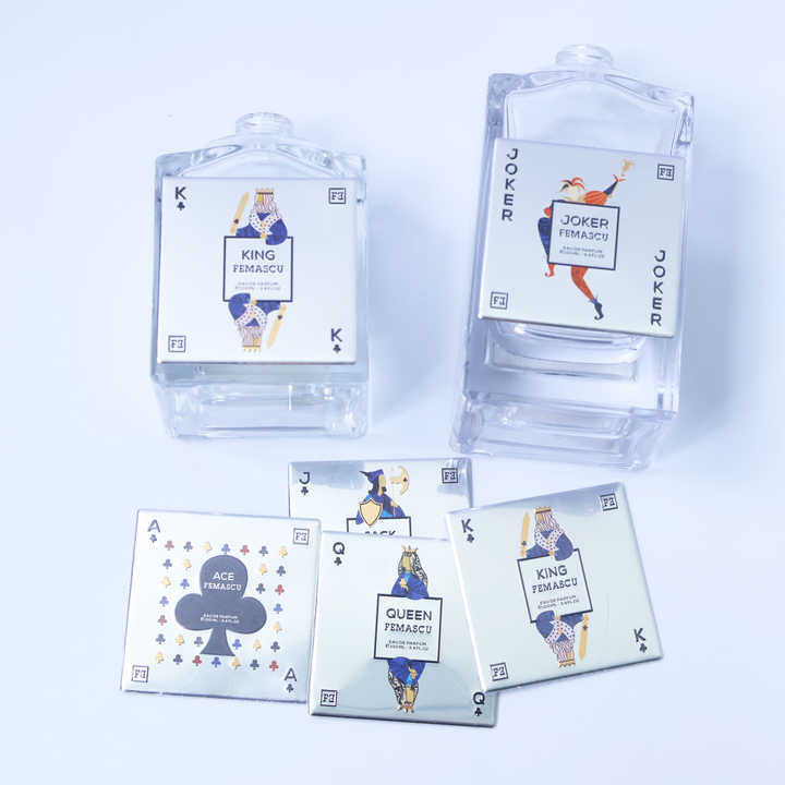 Poker Series Custom Luxury Perfume Waterproof Label Sticker Metallic ...