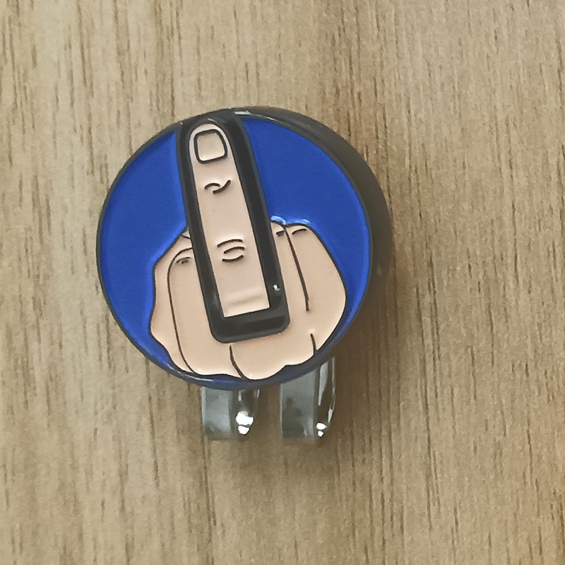 Edgy Style Metal Middle Finger Golf Ball Marker Durable Enamel Process ...
