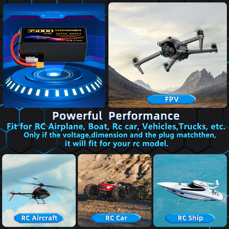 HHPOWER Drone Battery Pack 6S 7S 12S 14S 18S RC FPV UAV Battery Lipo ...