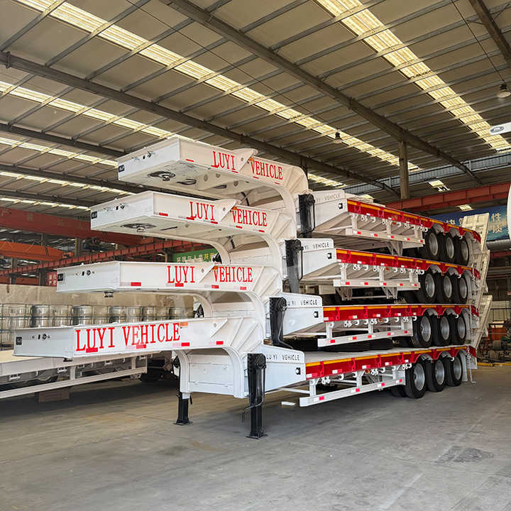 3/4 Axles 120T Max Payload Heavy Duty Steel Gooseneck Hydraulic Ladder ...