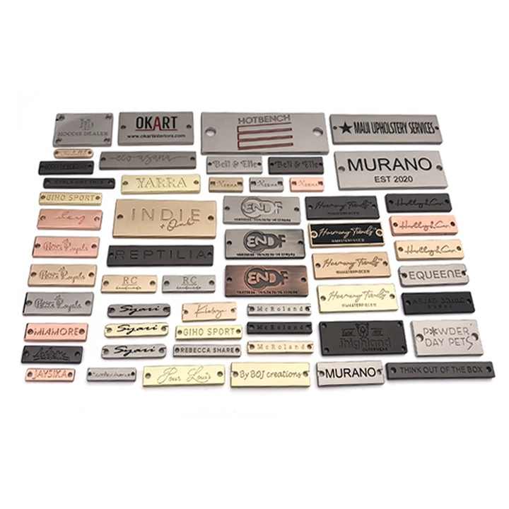 Custom Engraved Logo Metal Garment Label - Durable & Stylish