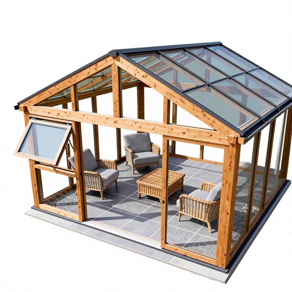 Modern Design Aluminium Freestanding Sunroom Double Glazed LOWE Glass ...
