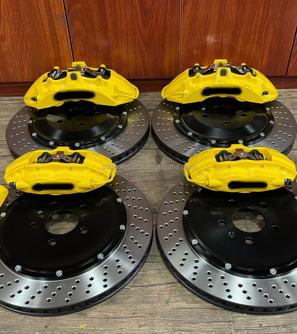 Custom green caliper big brake kit with calipers, pads and rotor ty ...
