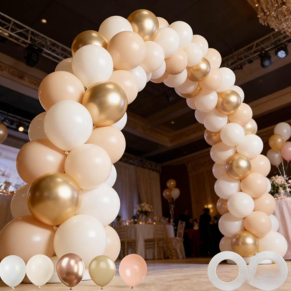 624235 60-Pack Latex Elegant Platinum Balloon Decor Kit (10 Each Copper ...