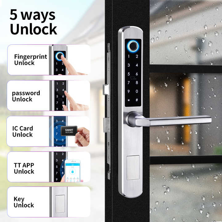 Tuya Smart Ttlock Slim Aluminium Door Usage Waterproof Hook Sliding ...