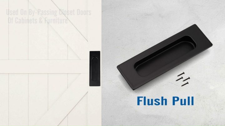 Black Rectangular Recessed Bypass Door Handles by ELLEWIN