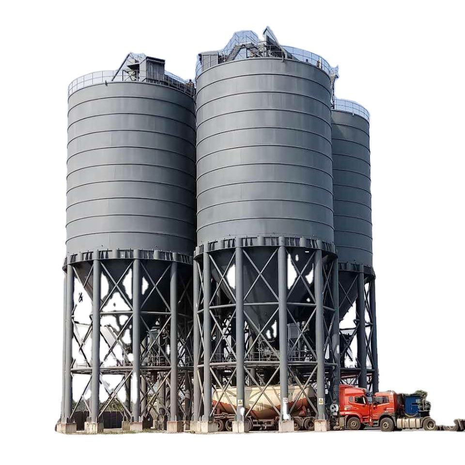 3000 Ton Powder Granular Material Storage Silo Welded Cement Steel PLC ...