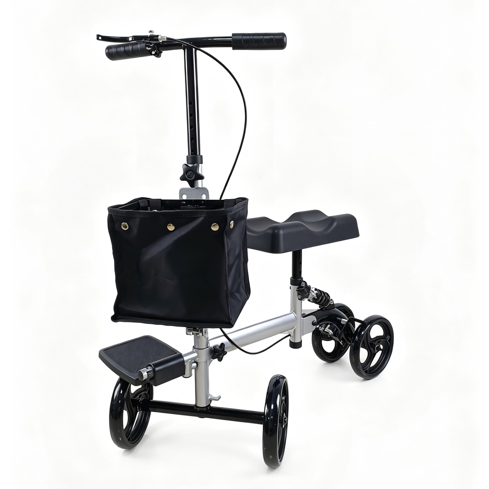 Adjustable Height Knee Walker Scooter with Storage Bag Aluminum ...