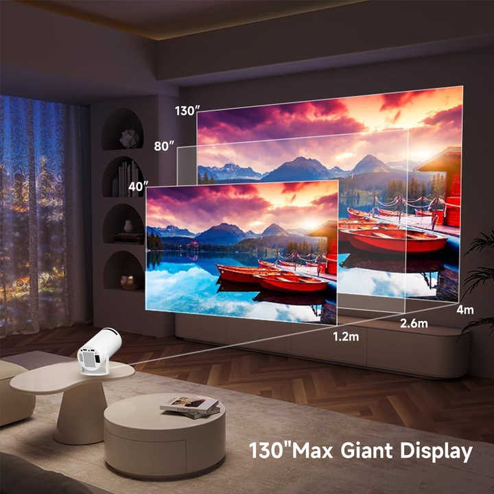 LED Projector Mini - HY300 Pro Smart WIFI Portable Projector