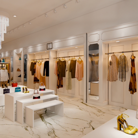 Modern Creative Retail Garment Shop Interior Design Women Clothing Shop ...