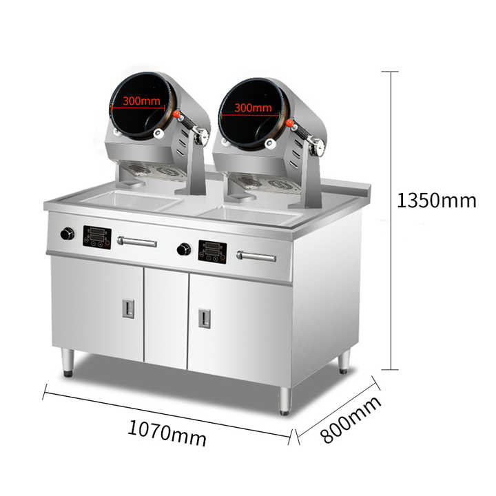 Smart Gas Automatic Cooking Machine Dual Head Robot Wok Stir Fry