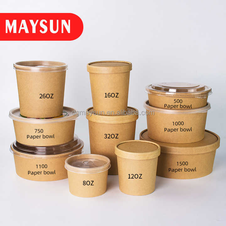 Custom Print Paper Lunch Bowl - 24oz Disposable Soup Bowls