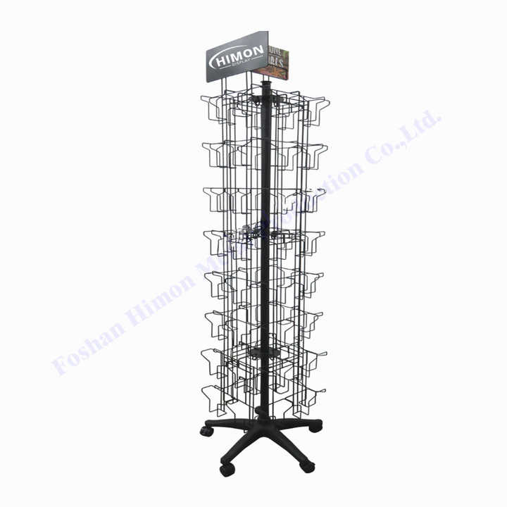 Free Standing Retail Floor Metal Wire 56 Pockets Spinner