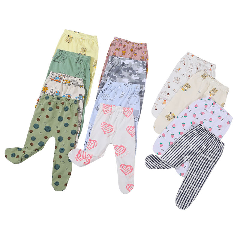 Wholesale baby design cute cartoon cotton baby pants, baby bag foot ...