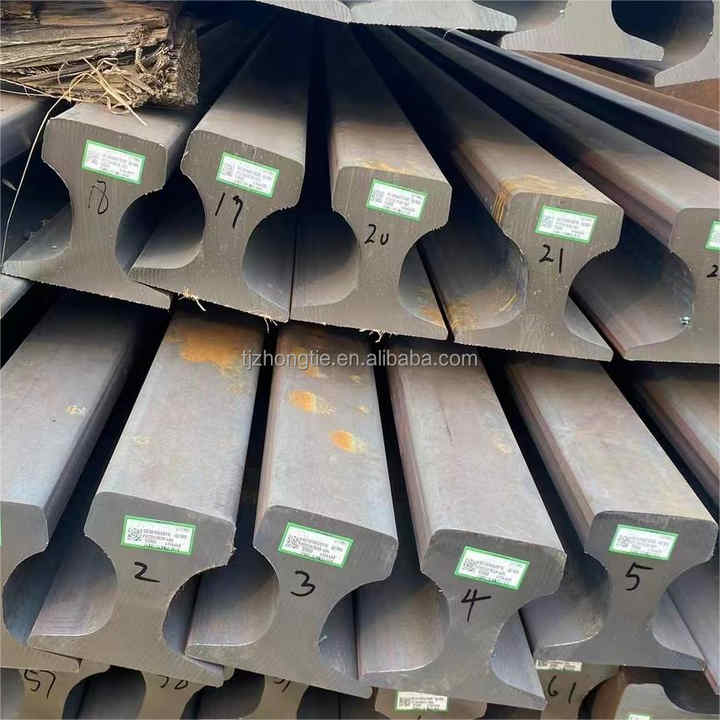 China Supplier Railroad Steel Rail 43kg/m 50kg/m 60kg/m 75kg/m U75V R260 Heavy Train Rail ...