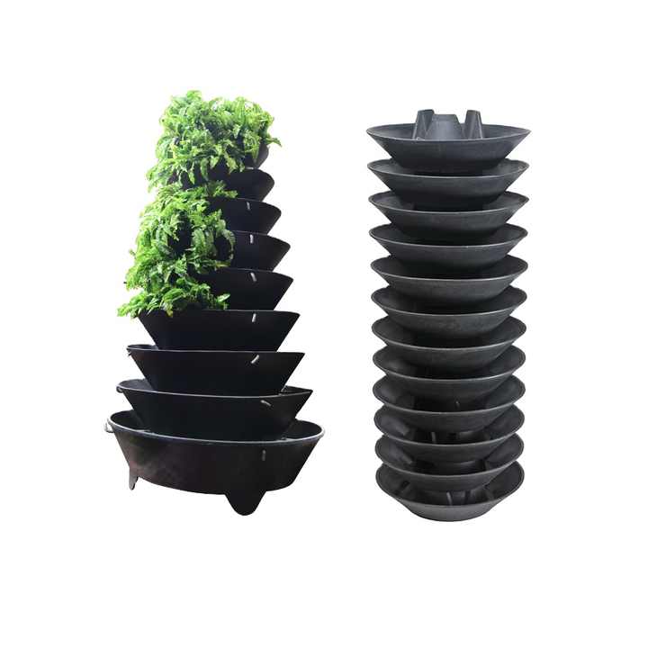 Outdoor pyramid shape Garden Flower Tower Huge Plastic Flower Pots ...