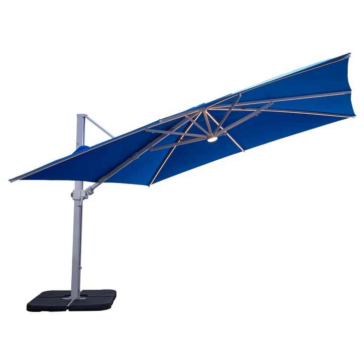 Customized Logo Sun Shade Parasol LED Cantilever Umbrella