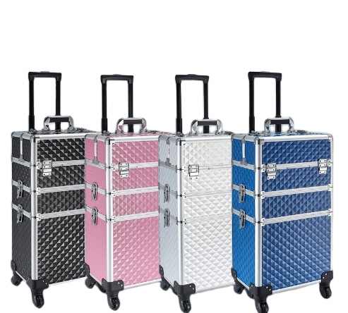 3 in 1 Aluminium Makeup Trolley Large Vanity Beauty Case Trolley ...