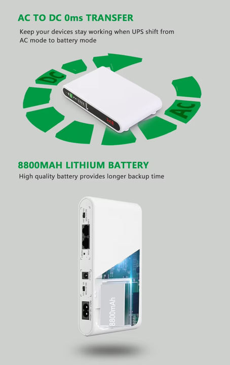 DC MIni Ups 8800mah 10000mah 12000mah for Wifi Router Mini DC Ups Poe Mini Ups Output 9v 12v 15v ...