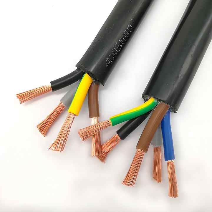 VDE Stranded Electric Wire Power Cable 2*1mm² with Rubber Sheath H05RN ...