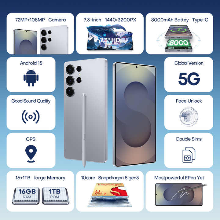 New S25 ULTRA Unlocked Android Smartphone Global Version 16GB+1TB 7 ...