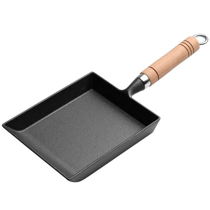 Japanese Tamagoyaki Pre-seasoned and Non-stick Cast Iron Frying Pan ...