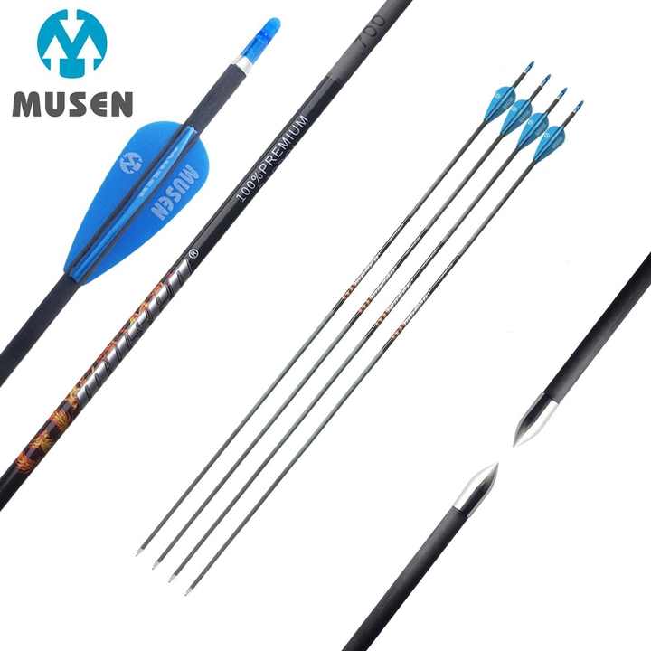 MUSEN Archery Phoenix 4.2mm Carbon Arrows for Outdoor Shooting