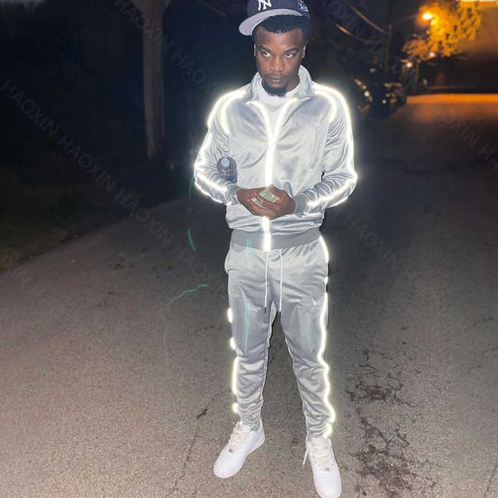 HAOXIN Couple Streetwear Two Piece Pants Tracksuit Set