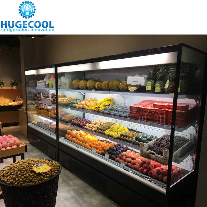 Multi-Deck Supermarket Fruit Vegetable Display Cooler with Outdoor Unit ...