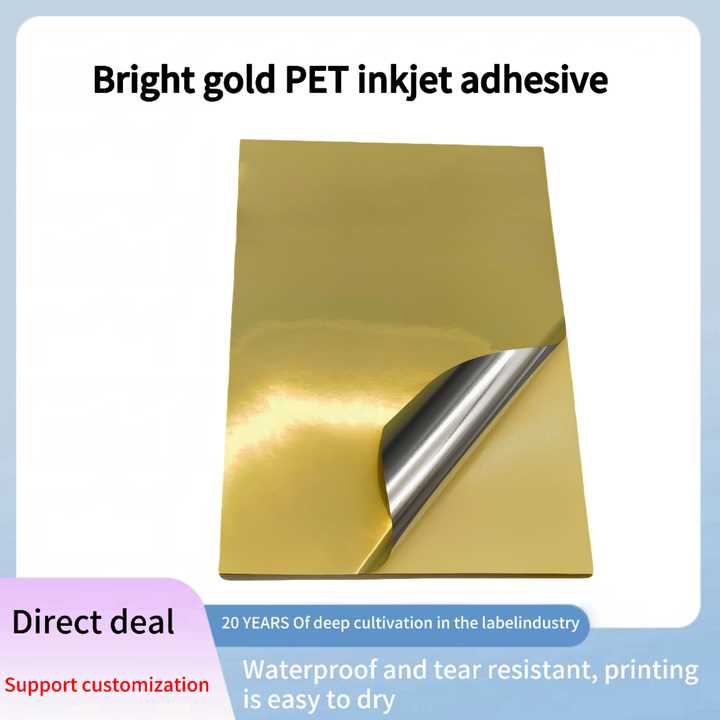 High Quality Printable Gold Glossy A4 Size Metallic Vinyl Self Adhesive ...