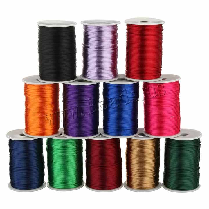 100 Yards 2mm Nylon Cord Beading String Satin Thread for Bracelet ...
