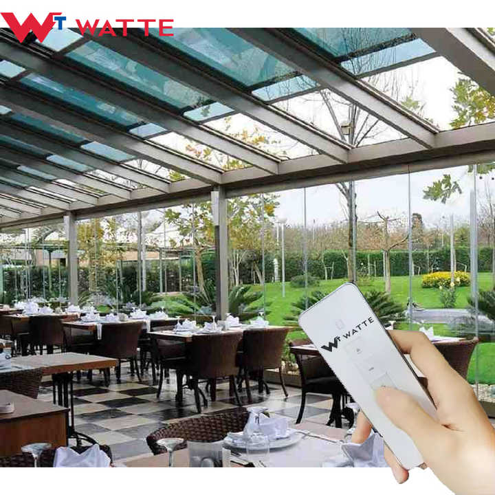 Electric Sliding Outdoor Restaurant Cafe Aluminium Profile