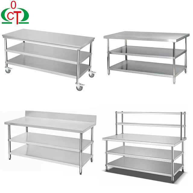 Commercial Stainless Steel Kitchen Worktable With Shelf Restaurant ...