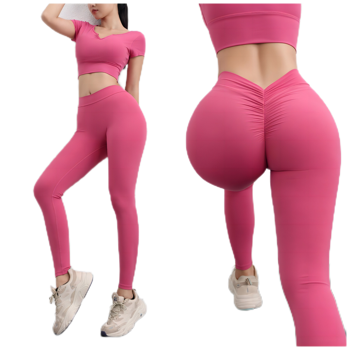 V-Back Scrunch Butt Lifting Pants Buttery Soft High Waist Booty Tights Workout Gym Yoga Leggings ...