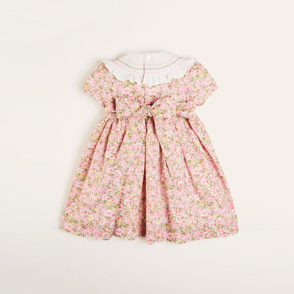 Custom Print Cotton Hand Smocked Kids Floral Dress Baby Summer Smocking ...