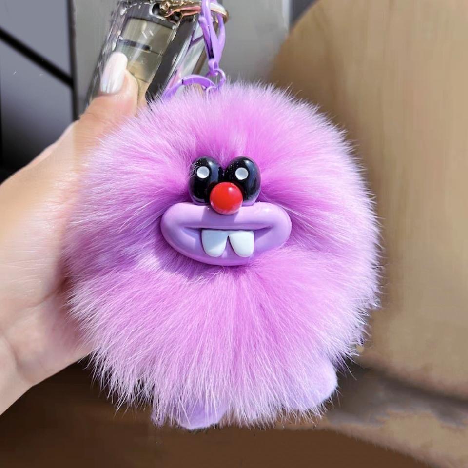Cartoon Cute Doll Sausage Mouth Pompom Pendant Funny Ugly Backpack ...